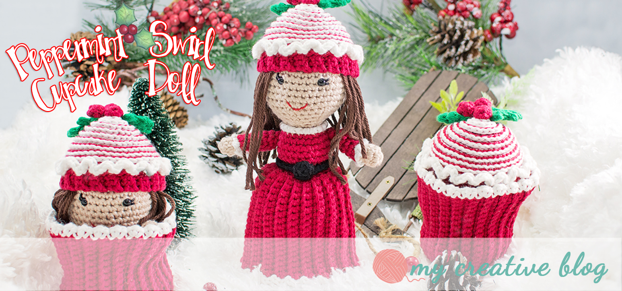 Peppermint Swirl Cupcake Doll – Crochet Pattern – My Creative Blog